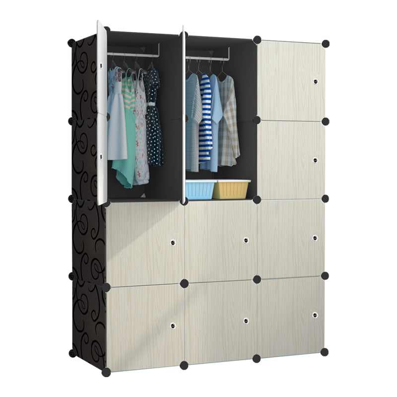 Dulap modular pentru copii, Crem, AT PERFORMANCE®, 12 rafturi, durabil ...